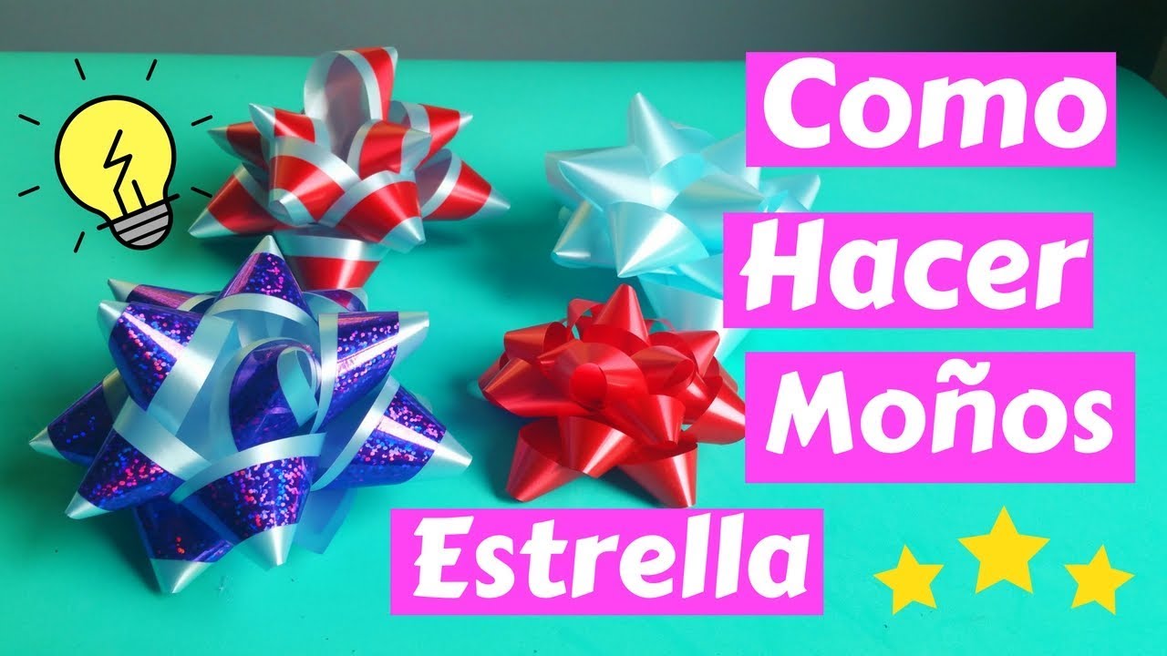 #DIY Como Hacer Moños de Estrella para Regalos | Facil  | 3 Formas de Hacer
