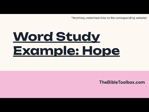 Episode 32: Word Study Example on Hope