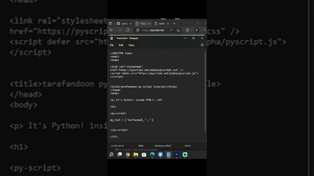 PyScript !!! It's Python! inside HTML!! - run python in your html #pyscript #py_script