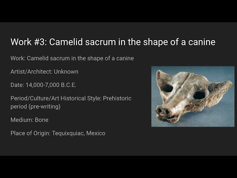 AP Art History Work #3: Camelid sacrum in the shape of a canine
