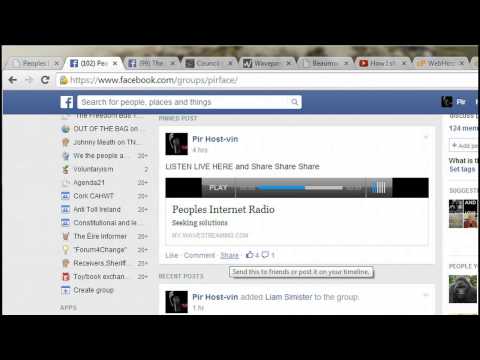 Facebook LIVE radio player for Peoples Internet Radio