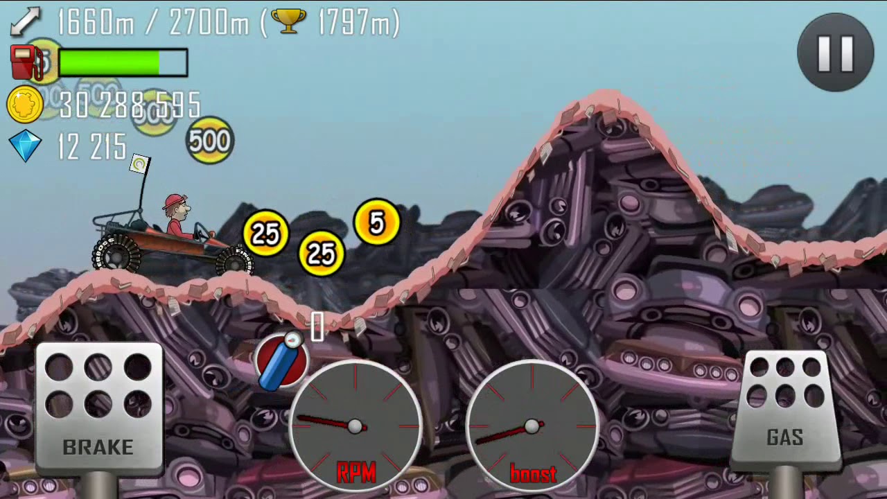 Hill Climb Racing, Dune Buggy, Junkyard, 2492m