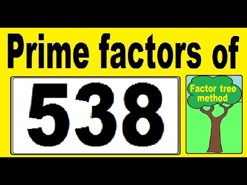 Prime factors of 538. Prime factors decomposition of 538. Factor tree method.