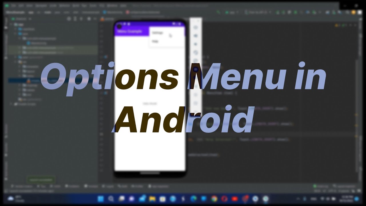 Options Menu Android Studio - Android Basics JAVA