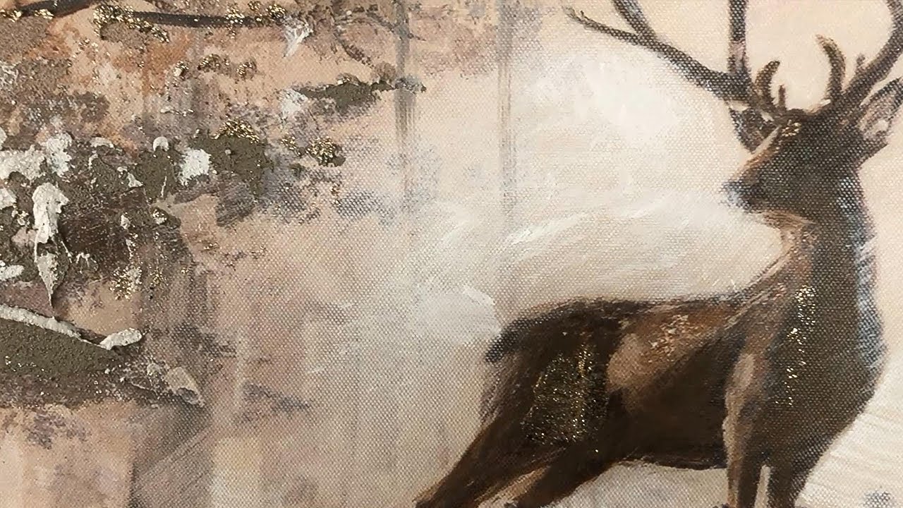 Handgemaltes Bild mit Hirsch in Acryl kaufen | KunstLoft