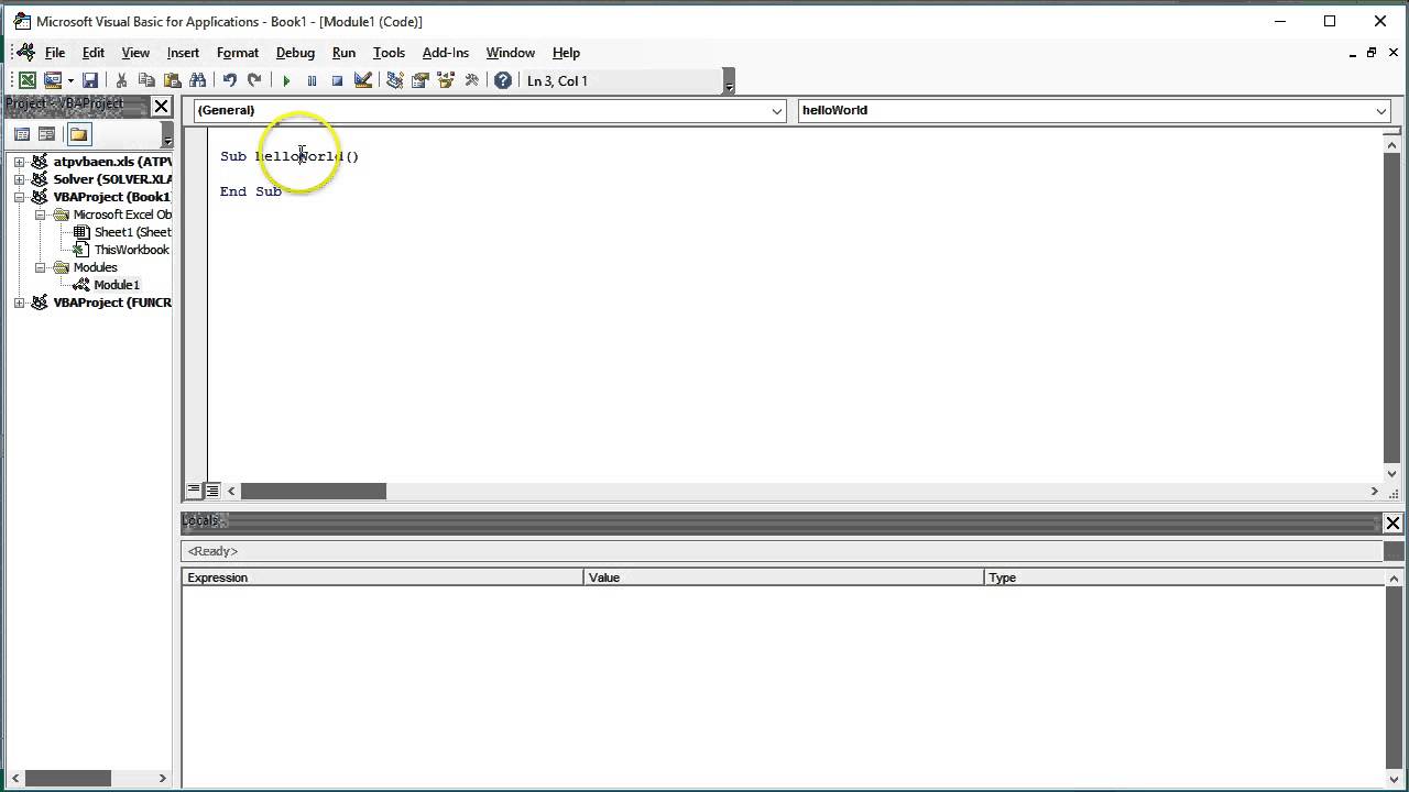 VBA basics - Hello World