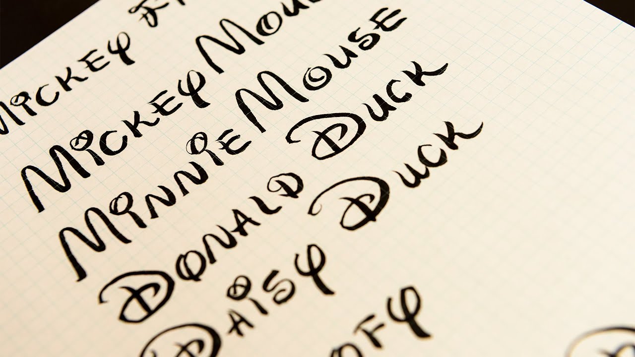 Disney Font Fude pen calligraphy practice