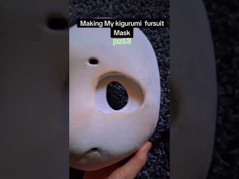 Making A cute Kigurumi Fursuit Mask 😍 #furry #fursuit #therian #kigurumi #mask #fursuitmaking #pt.4