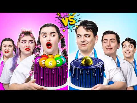 BOYS VS GIRLS COOKING CHALLENGE | FUNNY KITCHEN WAR IN 24 HOURS BY SWEEDEE