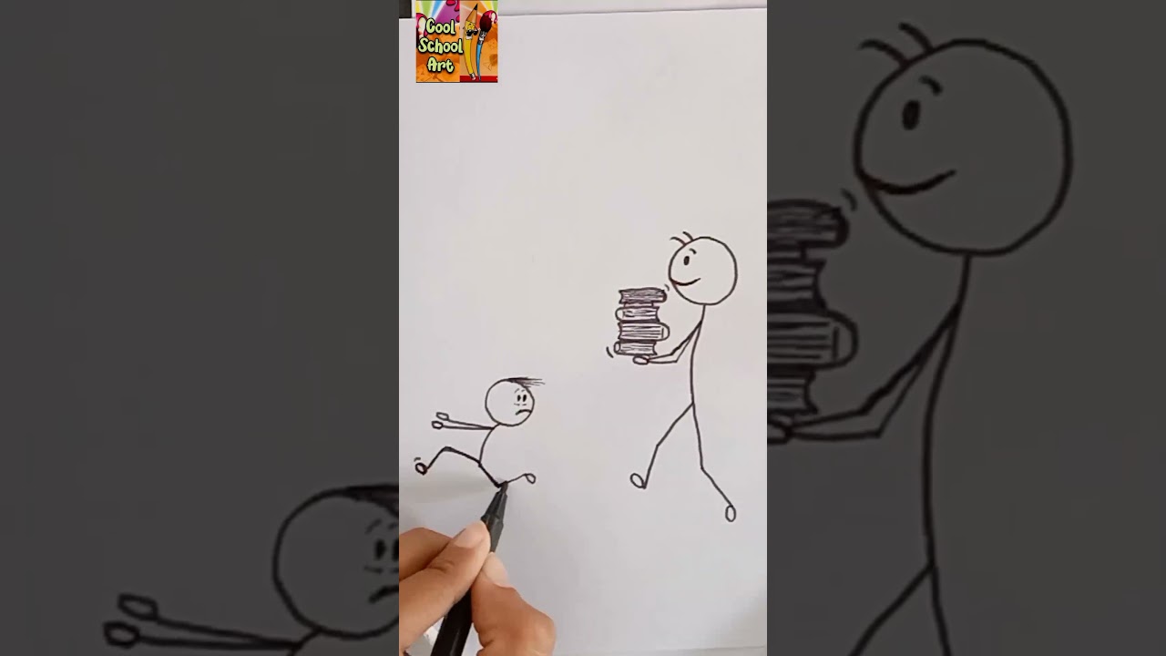 Books reading | child do not interested in Book 📚 reading | stick man funny drawing 😂 |