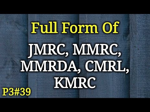 Full Form of JMRC, MMRC, MMRDA, CMRL, KMRC in Railway | Full Form GK in Hindi | Mahipal Rajput
