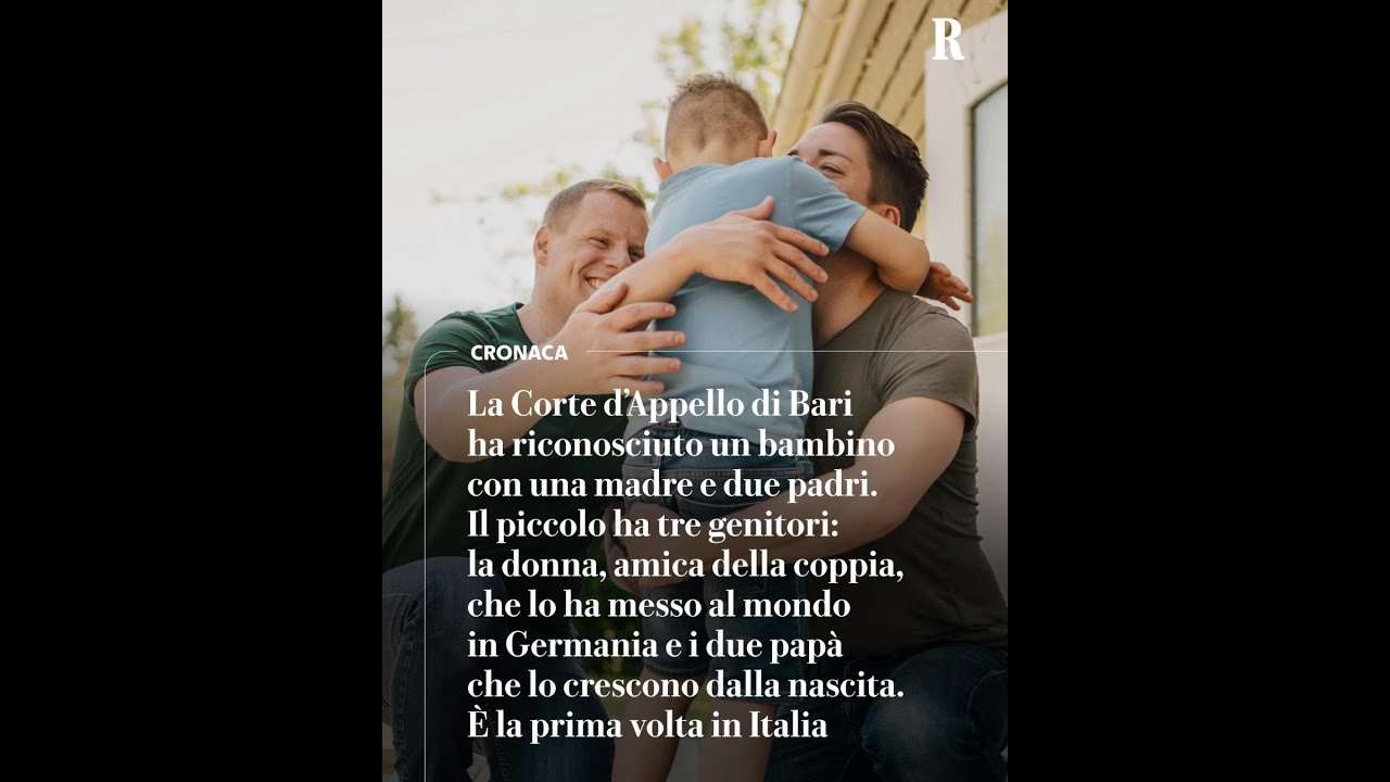 Riconosciuto per la prima volta in Italia un bambino con una madre e due padri