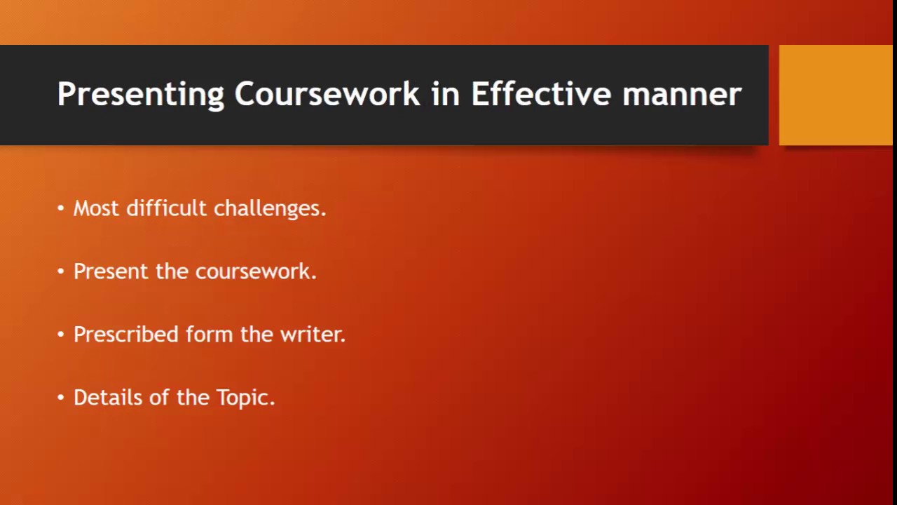 Effective Coursework Writing