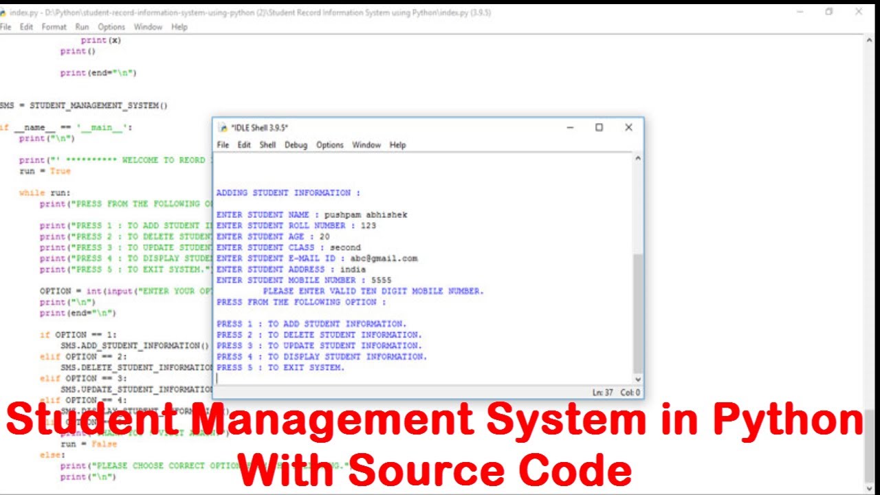 🔴 Student Management System in Python With Source Code | Free Project download