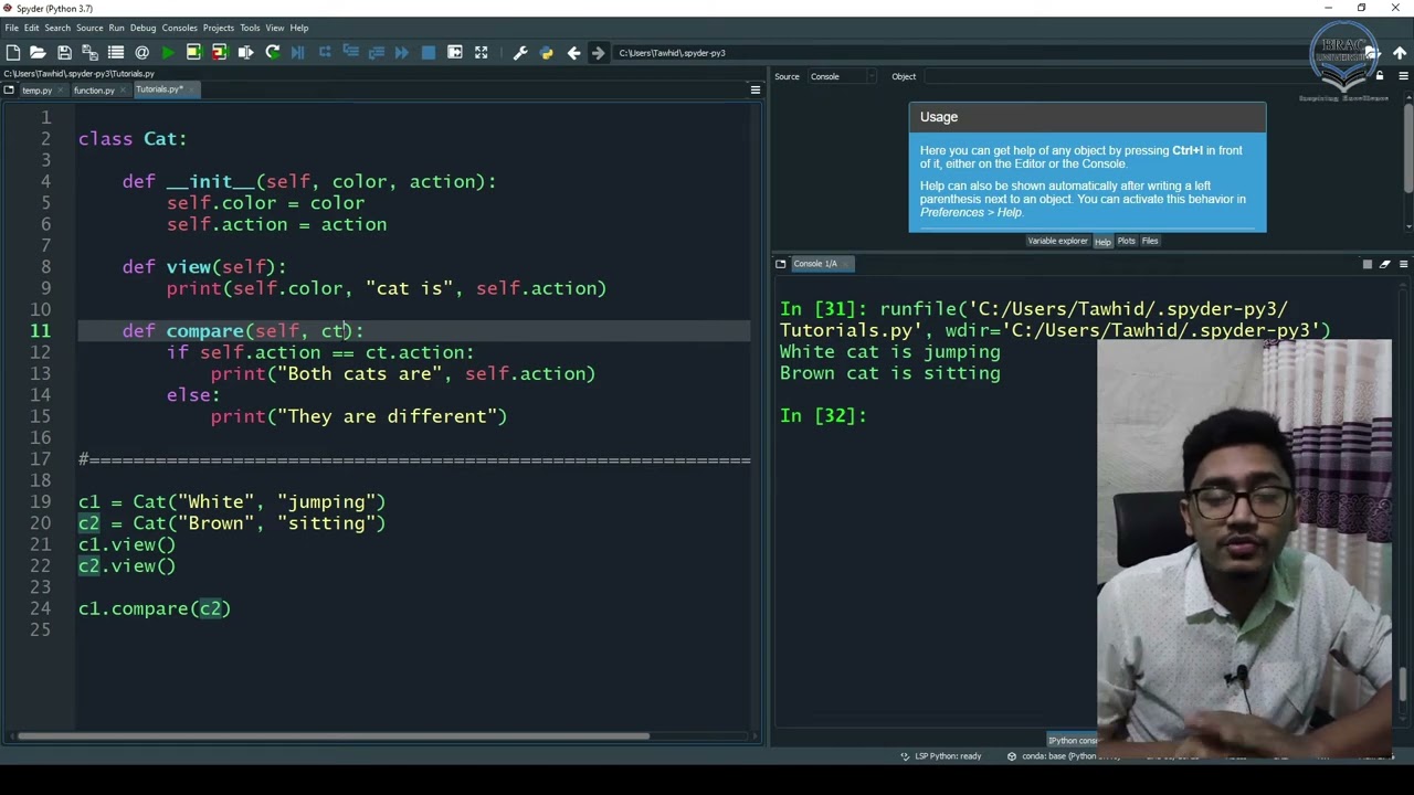 L10 | Python OOP | Constructor | Instance variable & method | Pass by Reference | Example-6 | Bangla