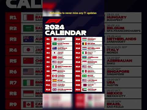 F1 2024 season calendar revealed 🤩🤩 #shorts #f1