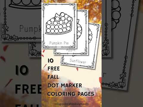 Free Printables Fall Dot Marker Coloring Pages