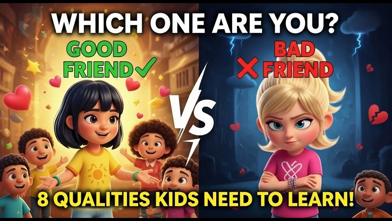 Good Friend vs Bad Friend - (Real Friend vs Fake Friend) | 8 Friendship Qualities Kids Need to Know