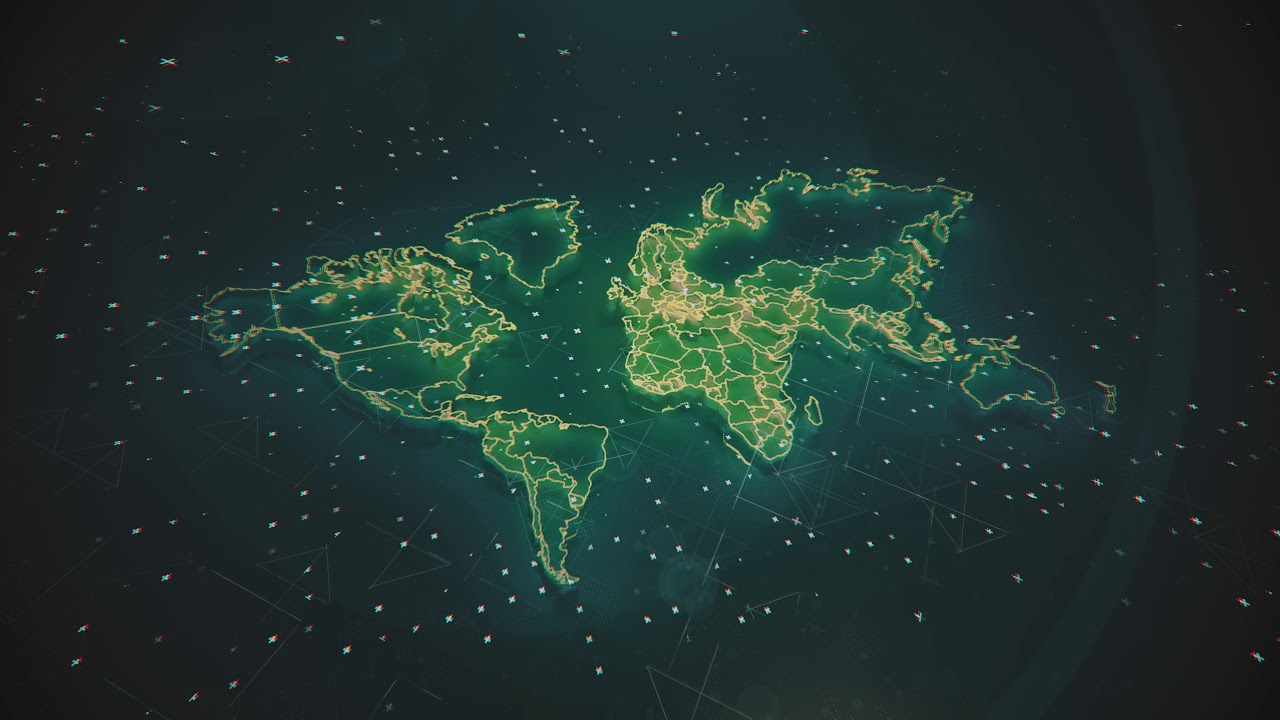 Global Map Space Futuristic 4K