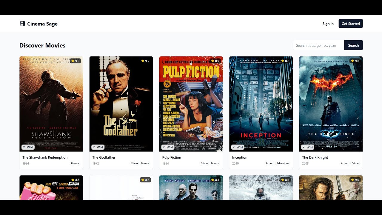 Cinema Sage Movie Recommendation System build by students -- Devpost Hackathon march 2025