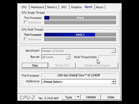 Intel 13400F+ Intel Arc A770 CPU-Z BENCH 2025