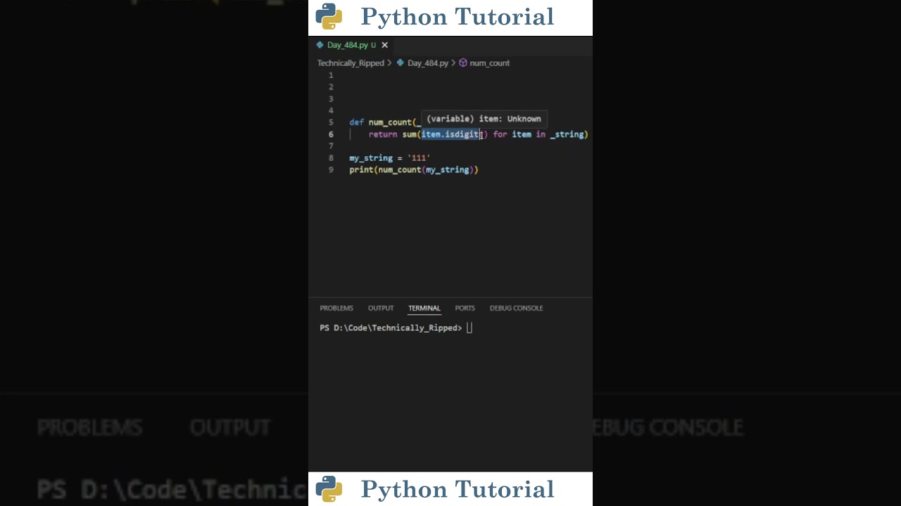Counting The Amount Of Numbers In Python Strings | Python Tutorial