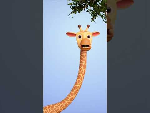🦒 What do giraffes eat? | Educational Video for Kids | HeyKids Nursery Rhymes #shorts