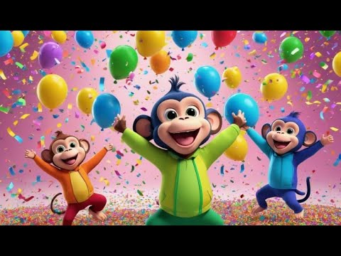 five little monkeys jump and count | counting song for kids | fun number rhyme with rhyme zoo