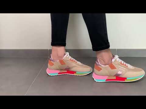 Women's Sneakers Shoes GHOUD RMLW MM31 Old Pink Suede Canvas Beige