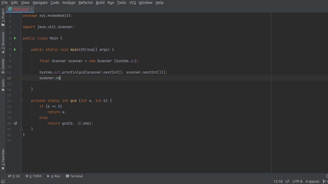 Java Program to Find G.C.D Using Recursion