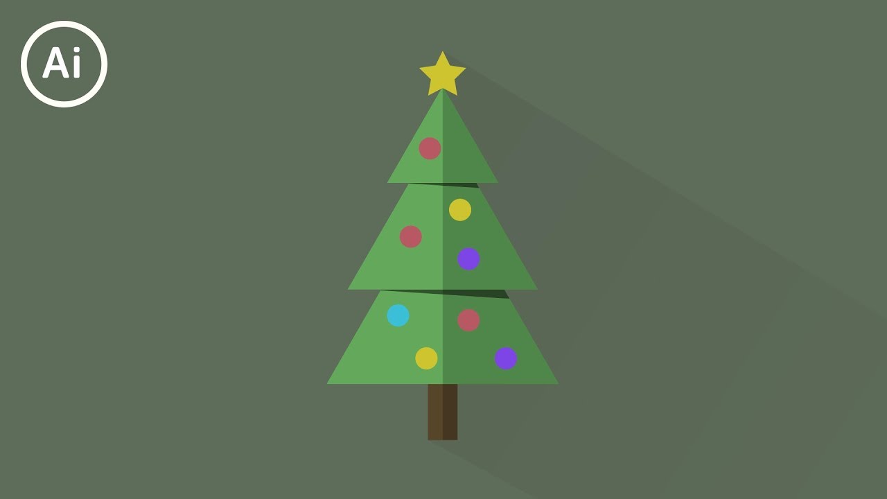 Minimal Flat Design Christmas Tree | Illustrator CC Tutorial