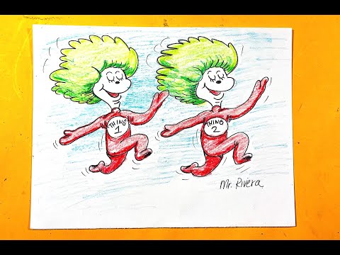 How to draw Dr. Suess Thing 1 Thing 2