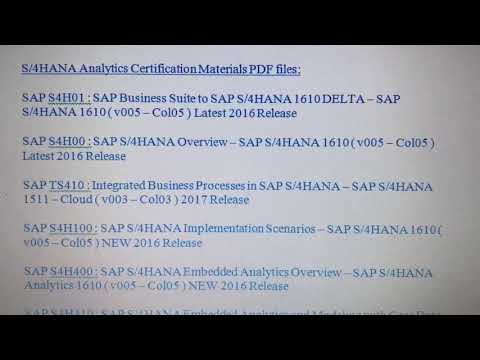 SAP S/4HANA Analytics Certification Materials Download