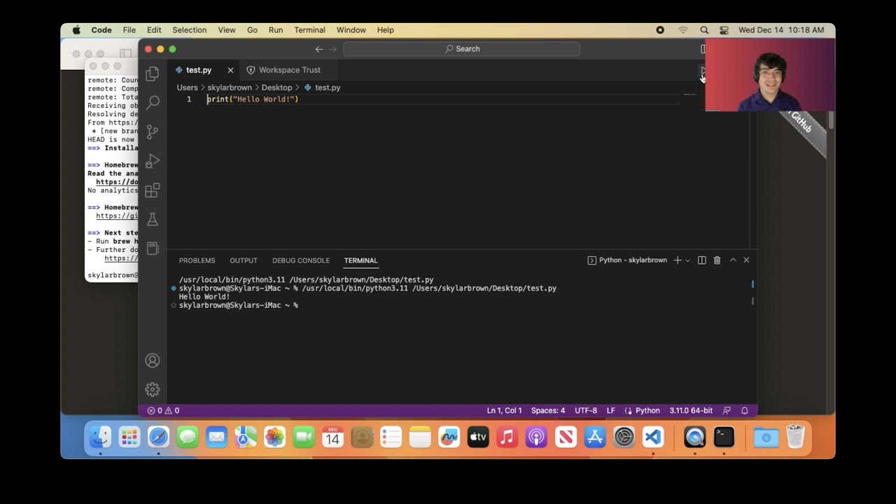 macOS Ventura Python Installation - Prof. Brown