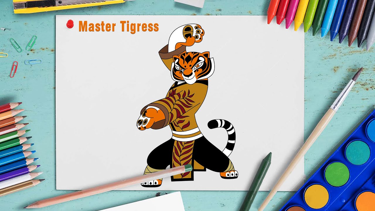 How to draw Master Tigress from Kung Fu Panda