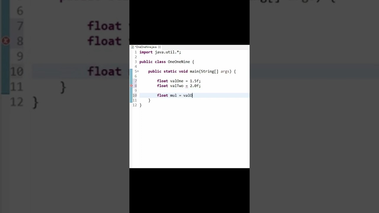Java Program to multiple two floating numbers.