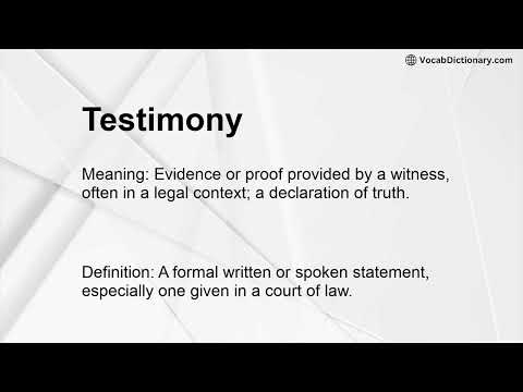 Testimony Meaning