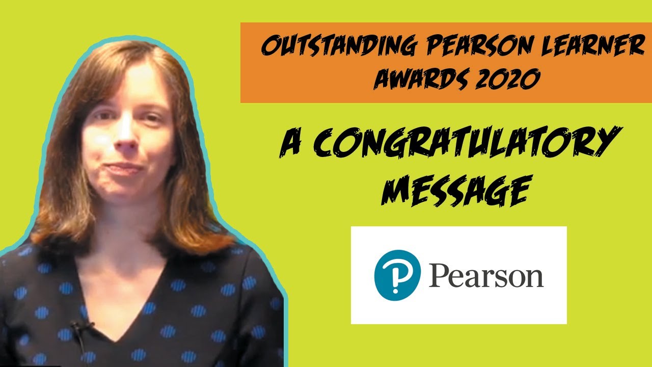 Outstanding Pearson Learner Awards 2020 - A Congratulatory Message