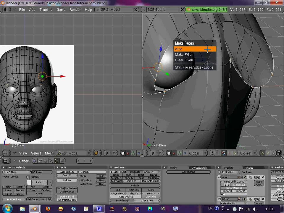 Blender head modeling tutorial part 6