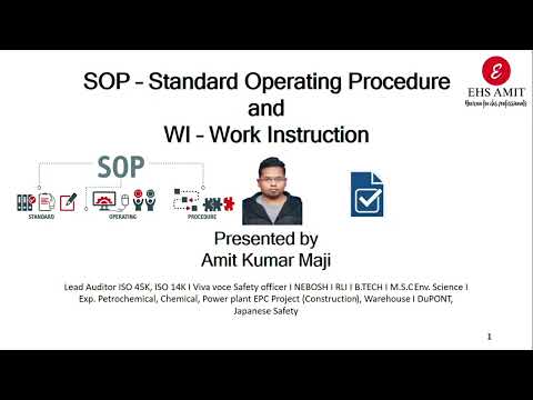 SOP- Standard Operating Procedure I WI- Work Instruction in Hindi