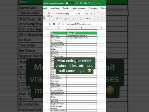 Créer des adresses mail sur Excel