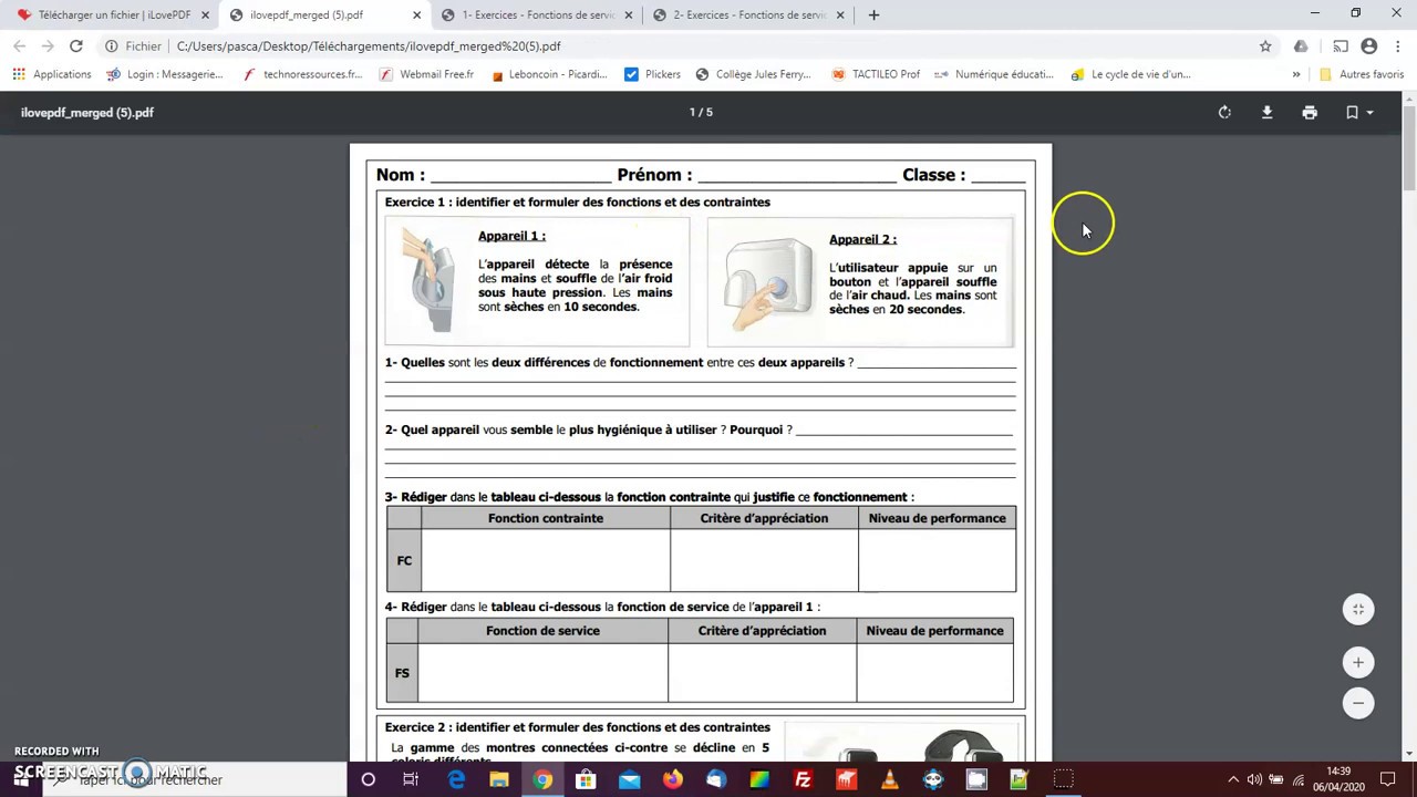 Etape 1 - Fusionner/Diviser des pdf - ilovepdf
