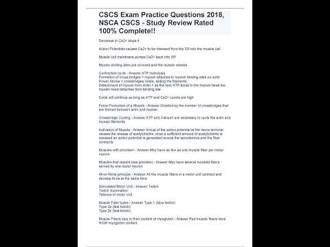 CSCS Exam Practice Questions 2018, NSCA CSCS Study Review Rated 100% Complete!!