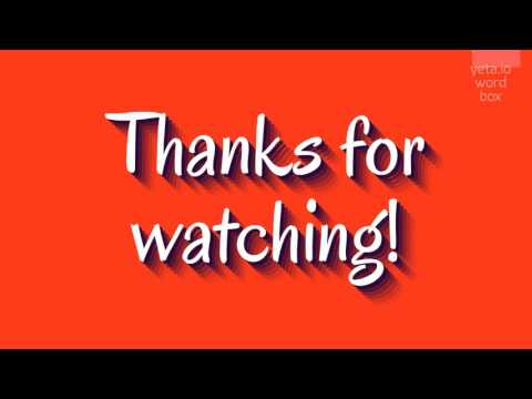 THOROUGHER - HOW TO PRONOUNCE IT?