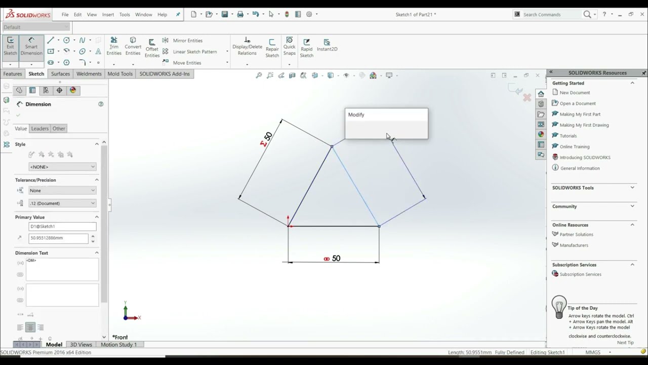 Solidworks Tutorial - Linked Dimensions And Global Variables