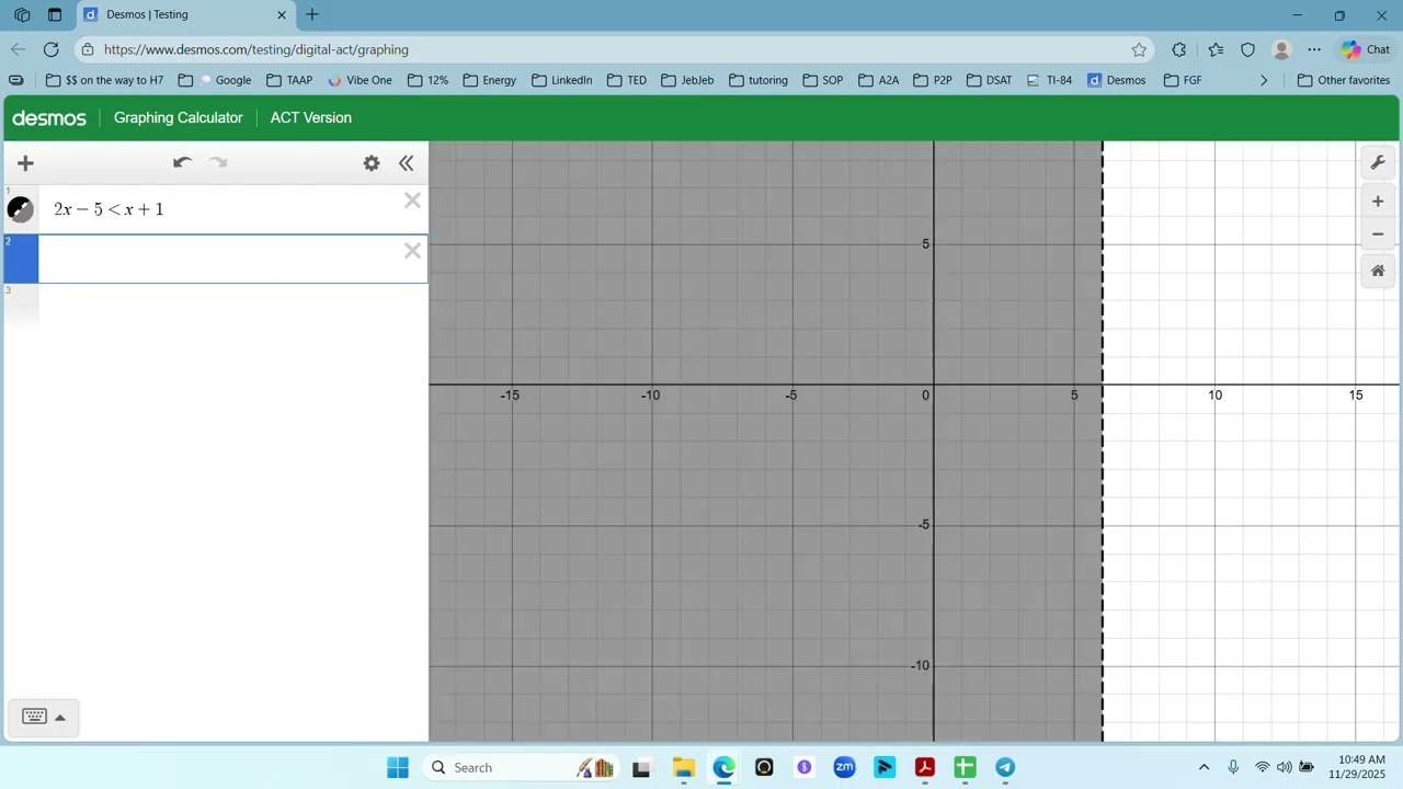 Desmos and ACT Problem 6