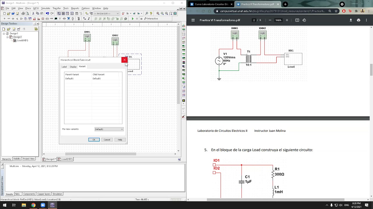 Laboratorio de Circuitos Eléctricos II ------ Practica de Transformadores