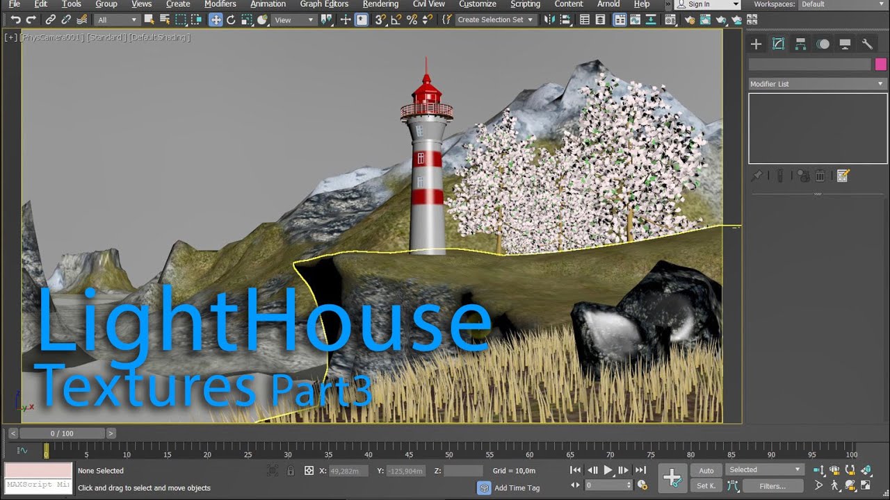MS3D | 3dsmax | Environment | LightHouse | Texturing Part3