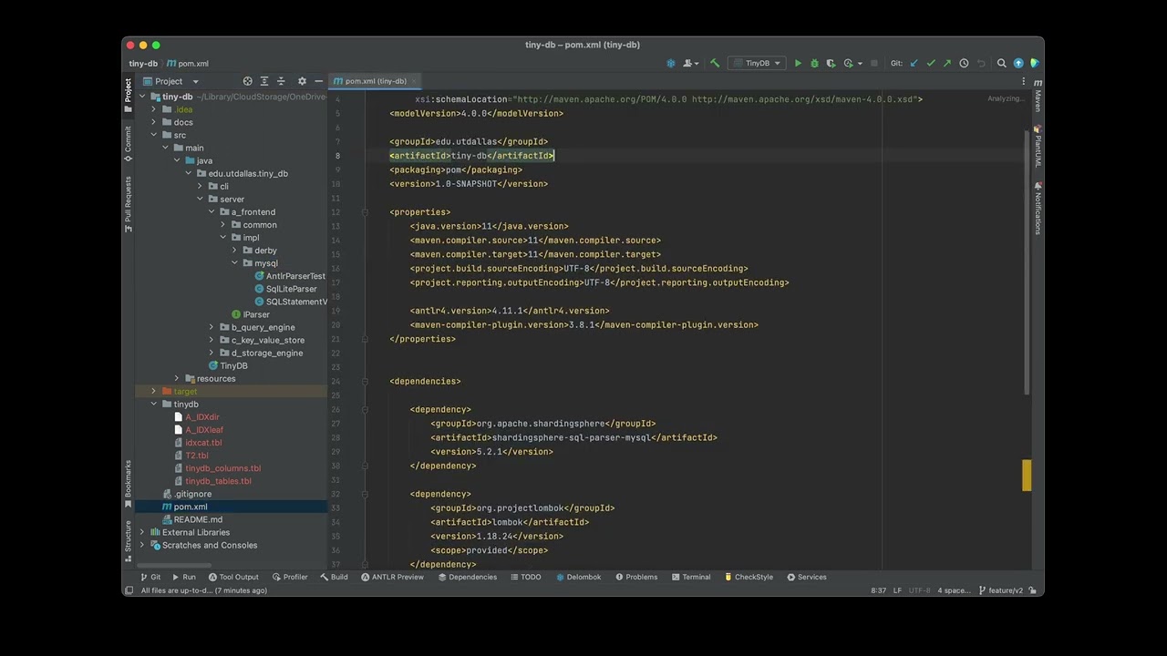 TinyDB - Part 1 (ANTLR SQL Parser and Basic Query Engine)