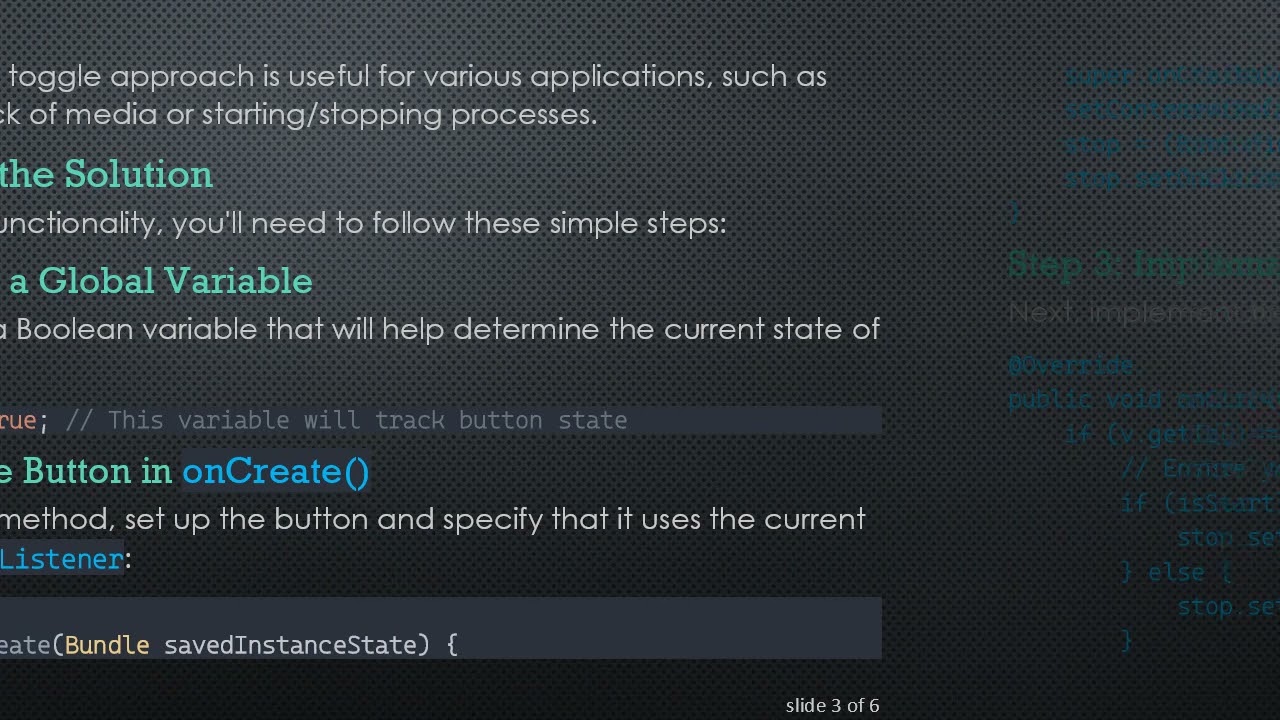 How to Dynamically Change Button Text Between Stop and Start in Android